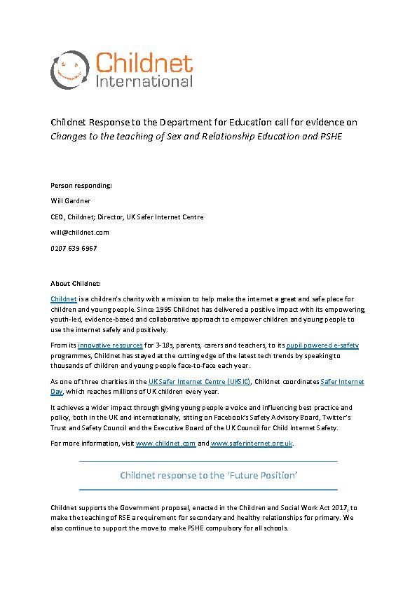 Policy & consultation responses | Childnet