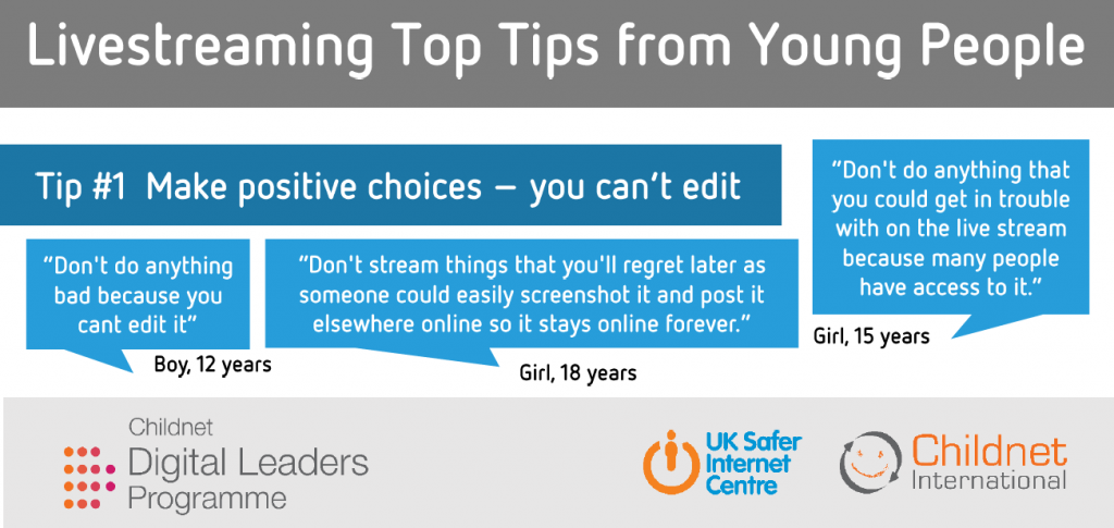 Livestreaming - top tips from young people | Childnet