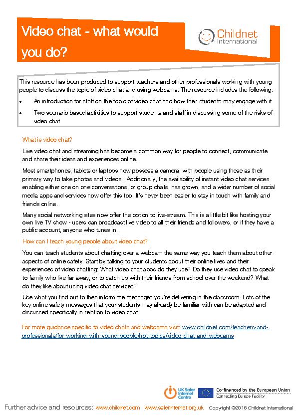 Video Chat and Webcams | Childnet